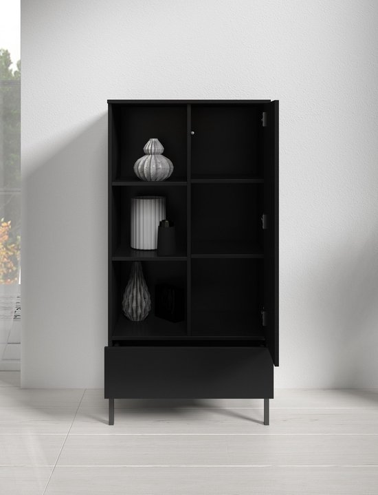 Meubella - Kast Queen - Mat zwart - 70 cm | bol