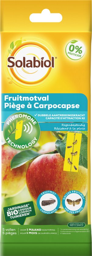 Solabiol Fruitmotval - 5 Stuks - Tegen Fruitmot en Grijze Fruitmot ...