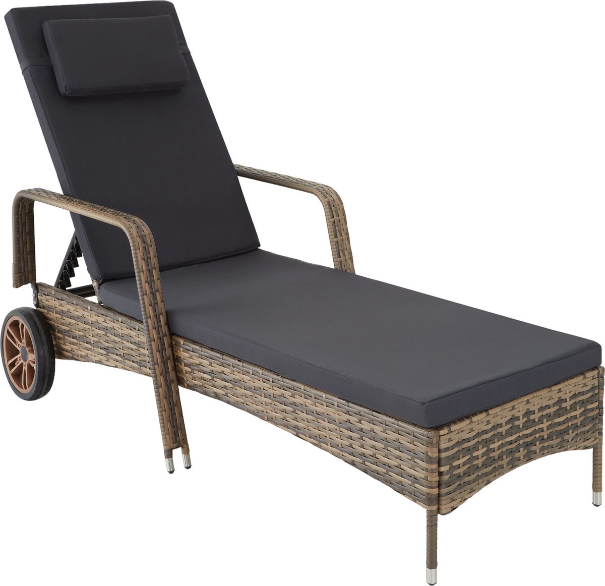 tectake - Wicker ligbed Biarritz natuur SKU: 403741 | bol.com