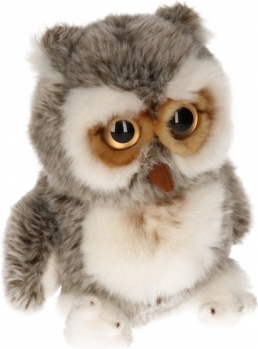 Pluche grijze uil knuffel 22 cm | bol
