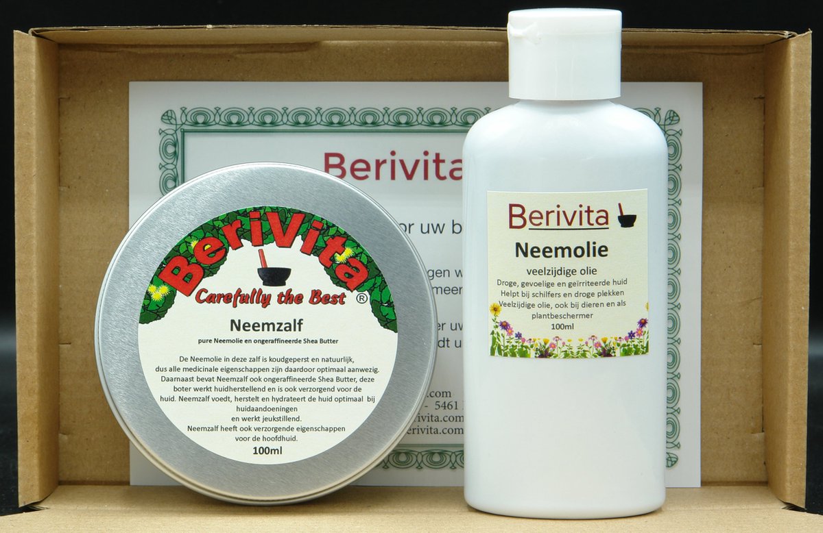Neemolie 100ml en Neemzalf 100ml - Set Pure Neem olie 100ml en Zalf met ...