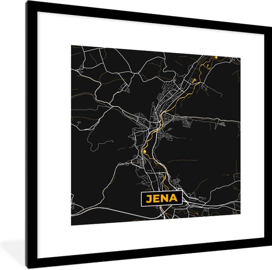 Fotolijst incl. Poster - Stadskaart – Kaart – Jena – Gold – Duitsland ...