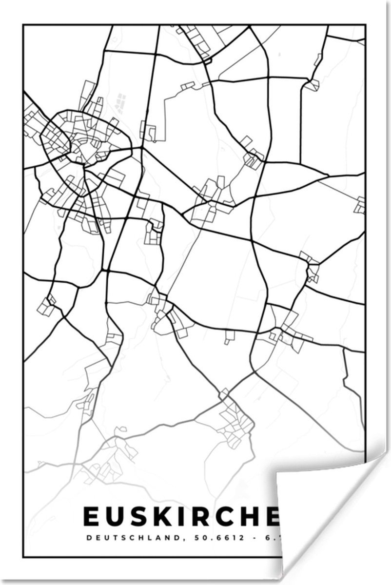 Poster Kaart - Stadskaart - Euskirchen - Plattegrond - 80x120 cm | bol.com