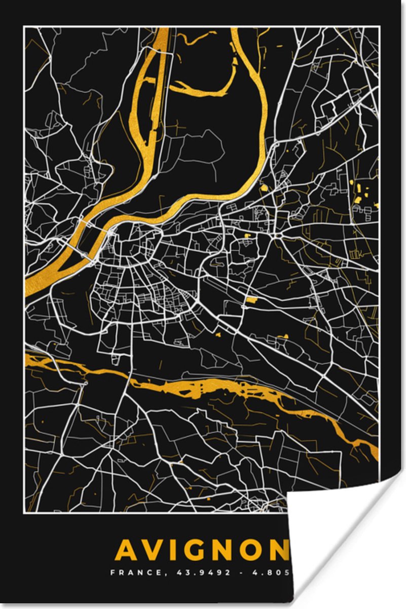 Affiche Plan de ville - Plan - Avignon - Carte - France - 20x30 cm ...