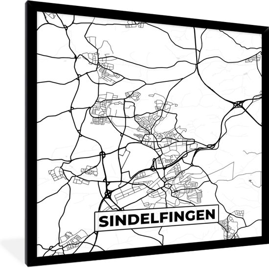 Fotolijst incl. Poster - Sindelfingen - Plattegrond - Kaart ...