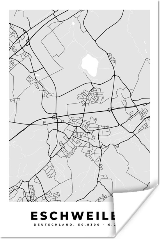 Poster Stadskaart - Eschweiler - Kaart - Duitsland - Plattegrond ...