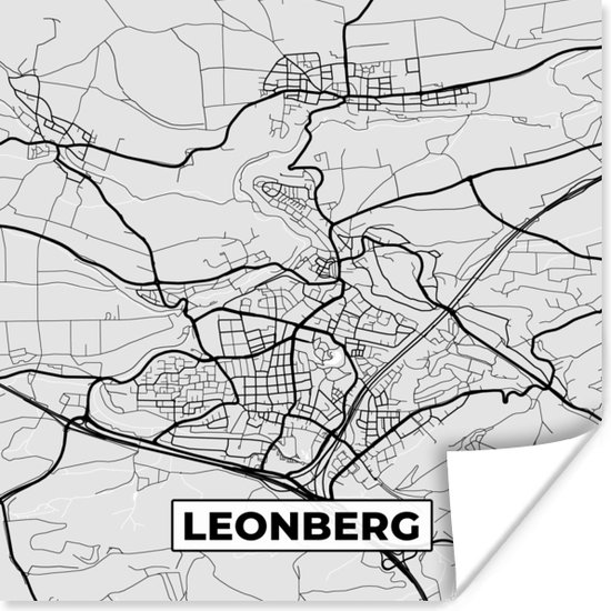 Poster Kaart - Duitsland - Plattegrond - Stadskaart - Leonberg - 30x30 ...