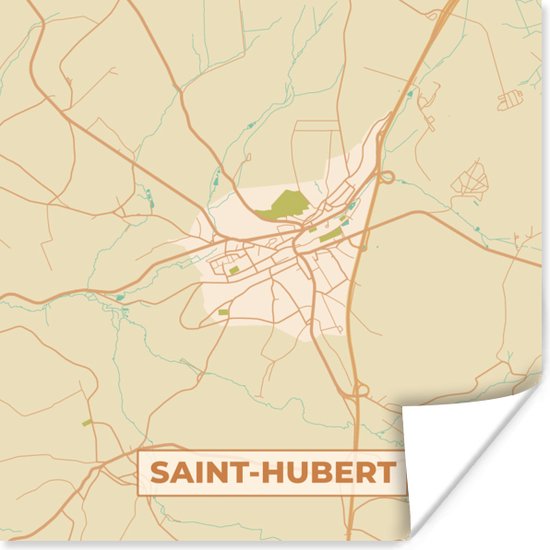 Poster Saint-Hubert - Vintage - Kaart - Plattegrond - Stadskaart ...