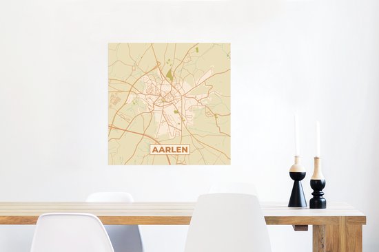 Poster Retro - Aarlen - Plattegrond - Stadskaart - Kaart - 50x50 cm ...