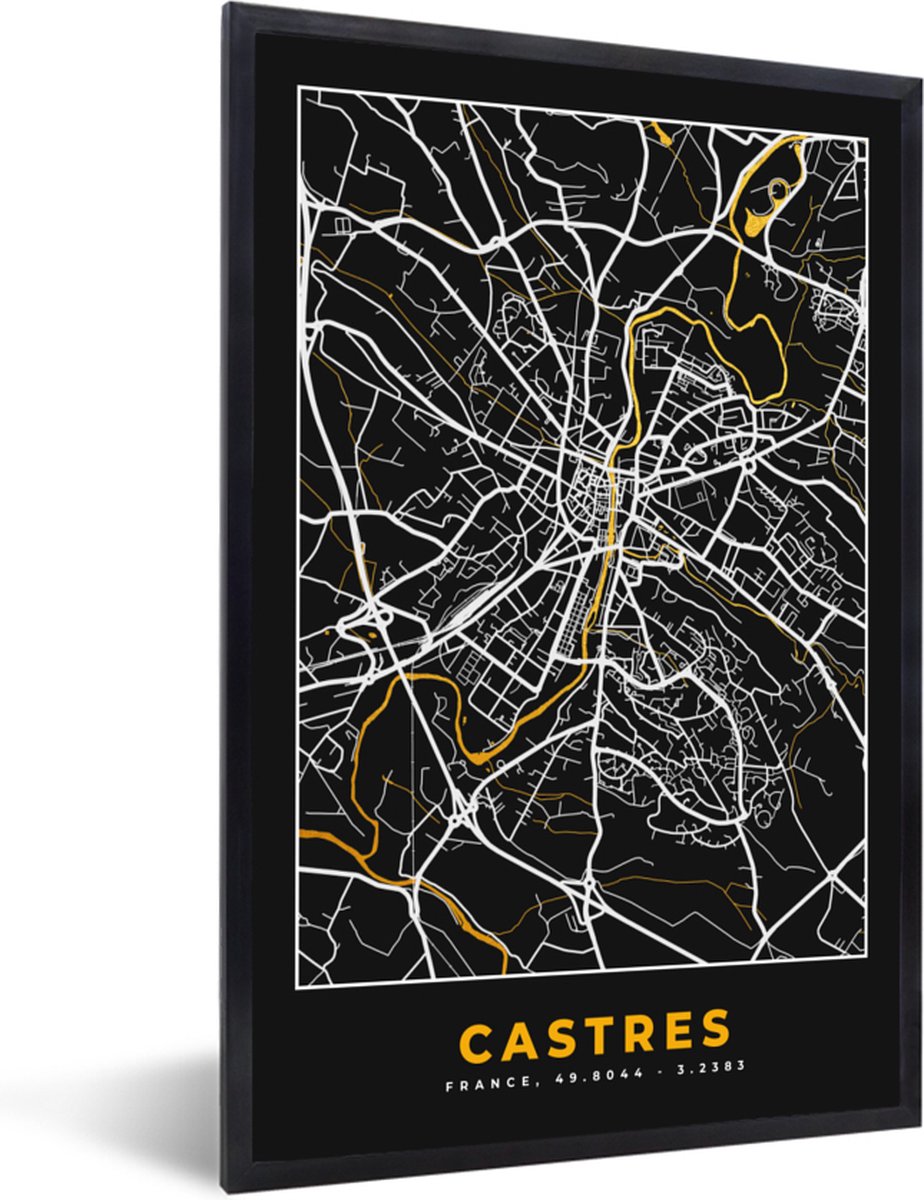 Cadre photo avec affiche - Carte - Castres - Plan de ville - Carte ...