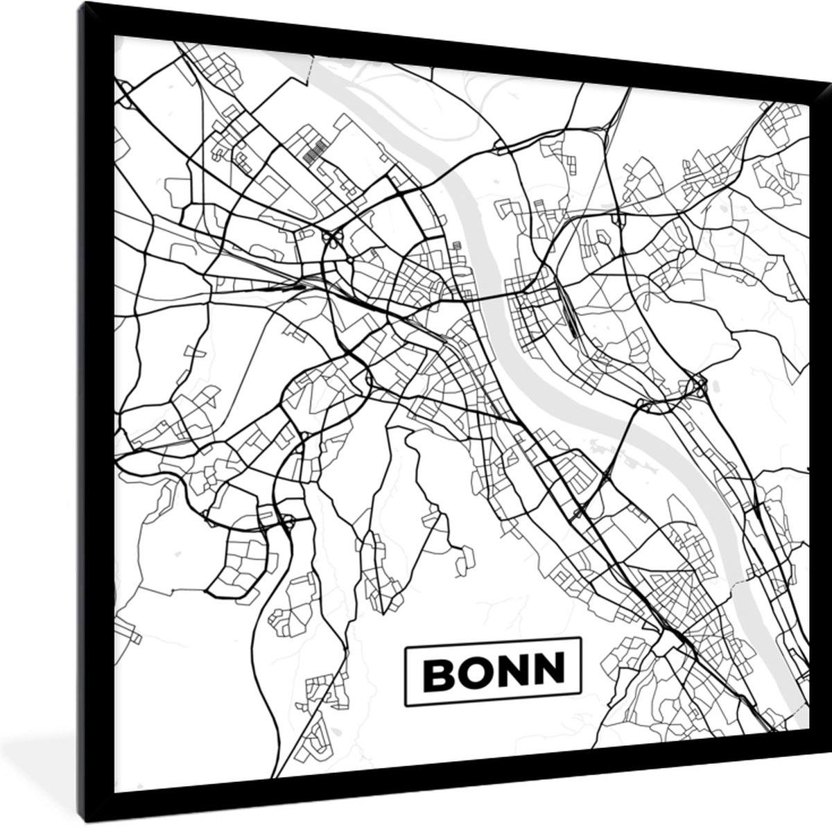 Fotolijst incl. Poster - Plattegrond - Kaart - Bonn - Stadskaart ...