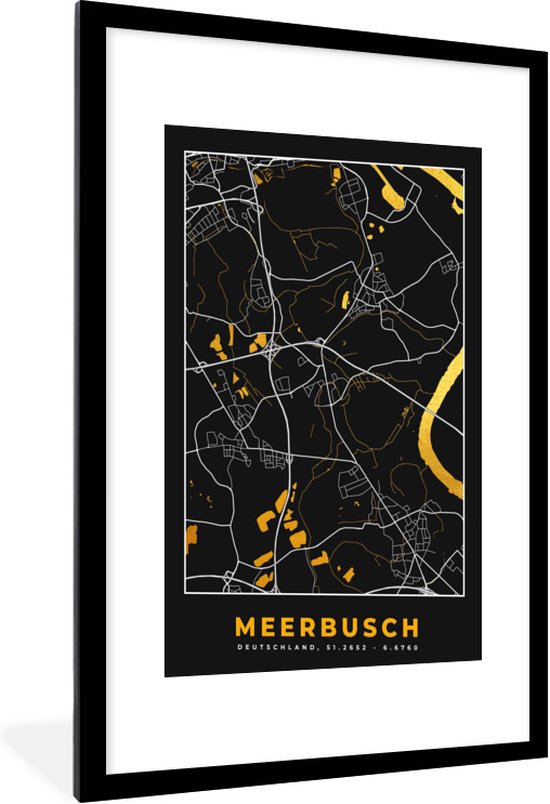 Fotolijst incl. Poster - Stadskaart – Plattegrond – Duitsland – Goud ...