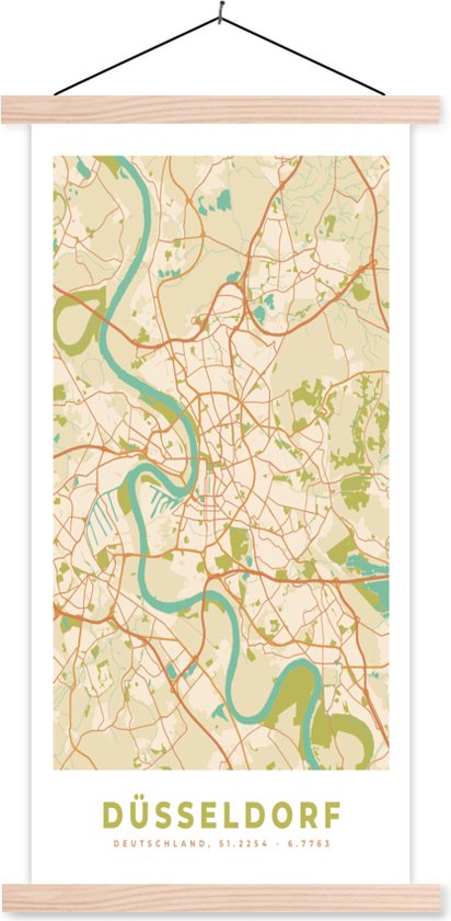 Posterhanger incl. Poster - Schoolplaat - Düsseldorf - Stadskaart ...