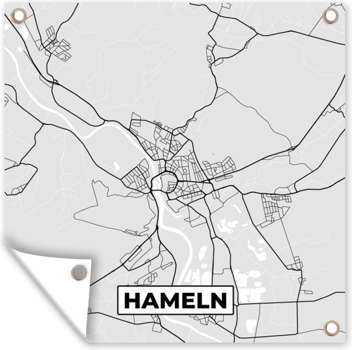 Tuin poster Plattegrond - Duitsland - Hameln - Stadskaart - Kaart ...