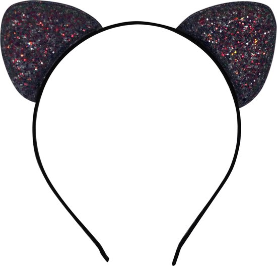 Jessidress® Chique Haarband Haar diadeem met katten oren vol pailletten ...