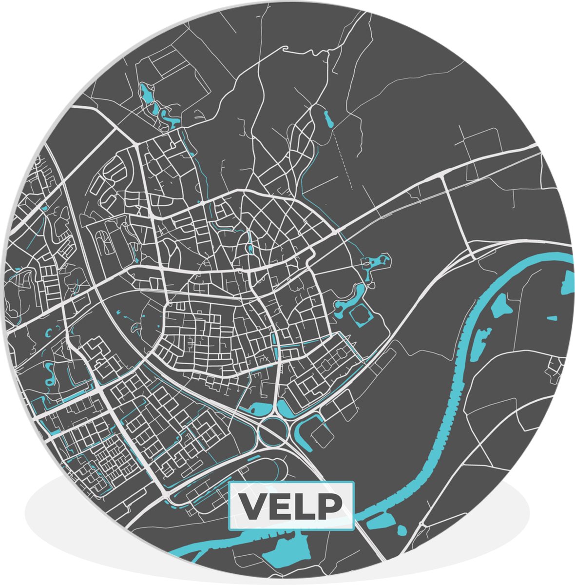 Wall Circle - Wall Circle Indoor - Map - City Map - Velp - Map - ⌀ 150 ...