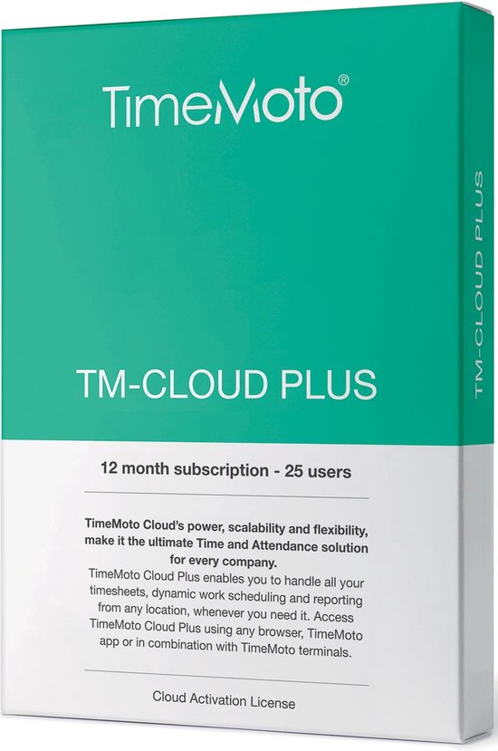 TIMEMOTO CLOUD PLUS SOFTWARE | bol.com
