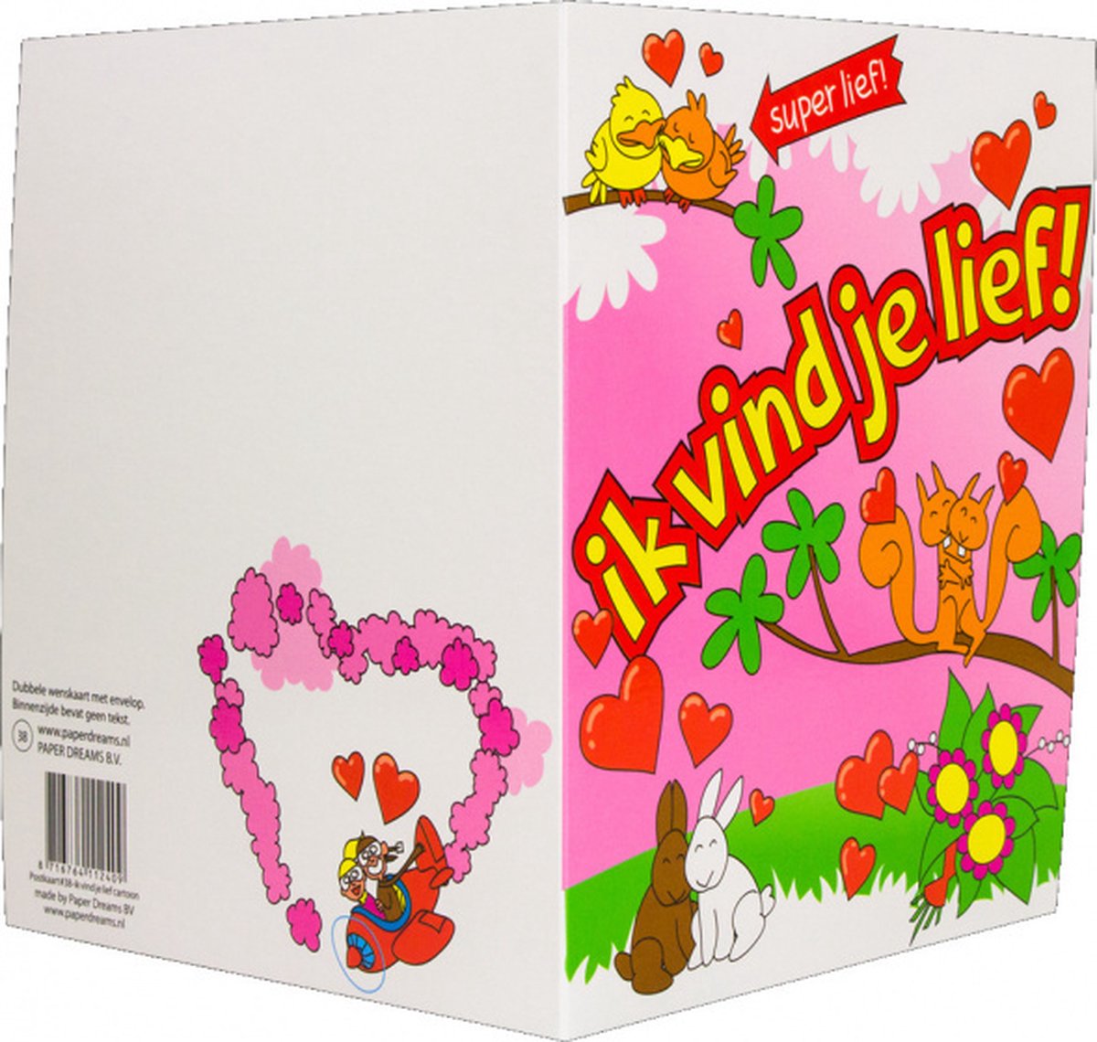 wenskaart ik vind je lief cartoon 14 x 16 cm | bol.com