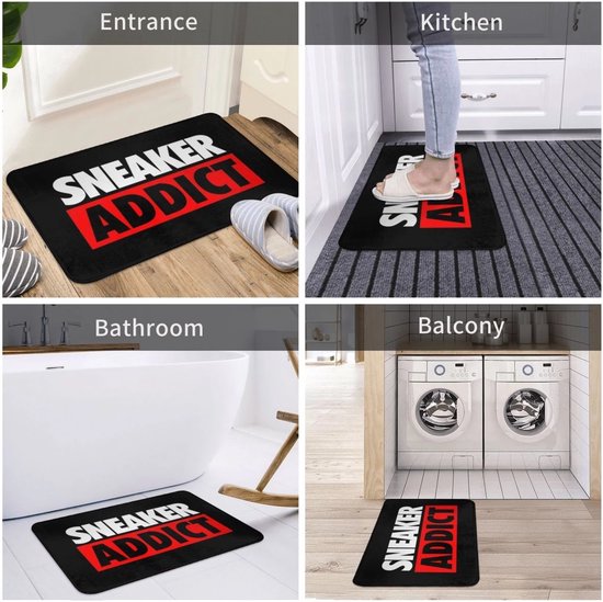 Deurmat Sneaker Addict - Mat - Met Tekst - Absorberend - Anti Slip | bol