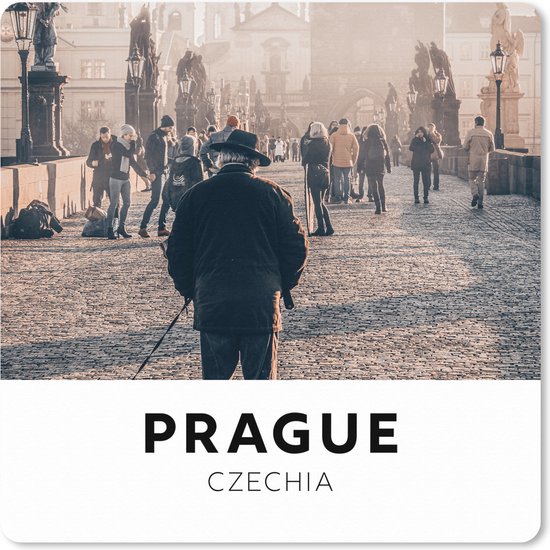 Muismat XXL 60x60 cm - Bureau onderlegger - Bureau mat Praag - Tsjechië ...