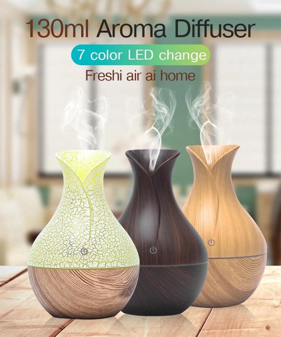 Aroma Cool Mist Diffuser 130ml | Ultrasone Vernevelaar | Etherische Olie Verstuiver |... | bol