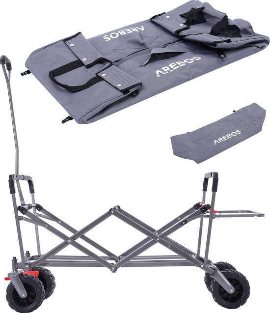 AREBOS Standaard Bolderkar Opvouwbare - Bolderkar Luchtbanden - met Dak - Strandkar -... | bol