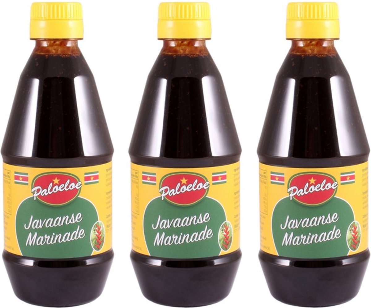 Paloeloe® | 3 x 350ml Zoete Javaanse Marinade | Voor Kip, Vlees, Vis en ...