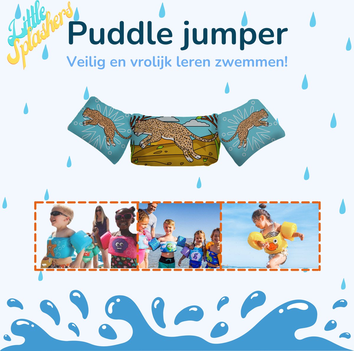 Little Splashers - Luipaard - Zwemvest / Puddle Jumper - Zwembandjes ...