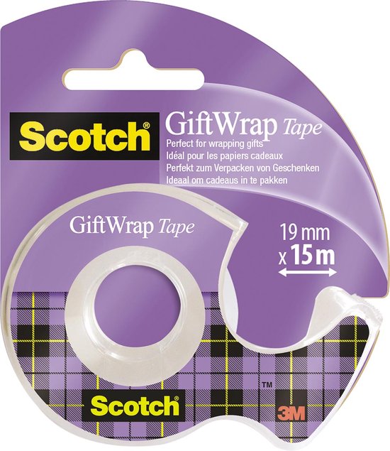 Scotch Gift Wrap tape ft 19 mm x 15 m, op blister 12 stuks | bol.com