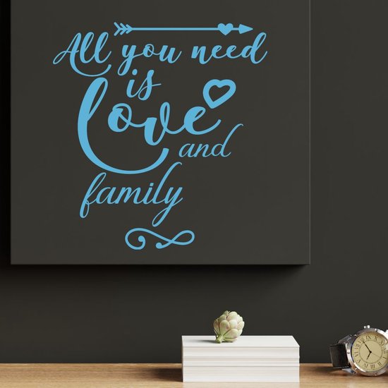 Stickerheld - Muursticker All you need is love and family - Woonkamer - Familie -... | bol.com