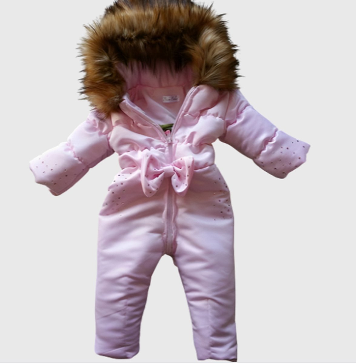 maat 56 Skipak baby wagenpak sneeuwpak Roze met steentjes pak kind roze ...