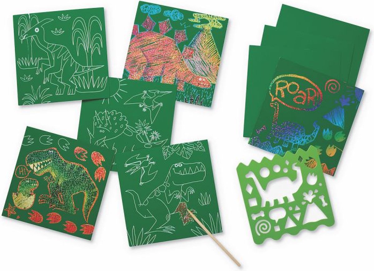 Crocodile Creek Sparkle Kraskaarten Dino - 15 kaarten | bol.com