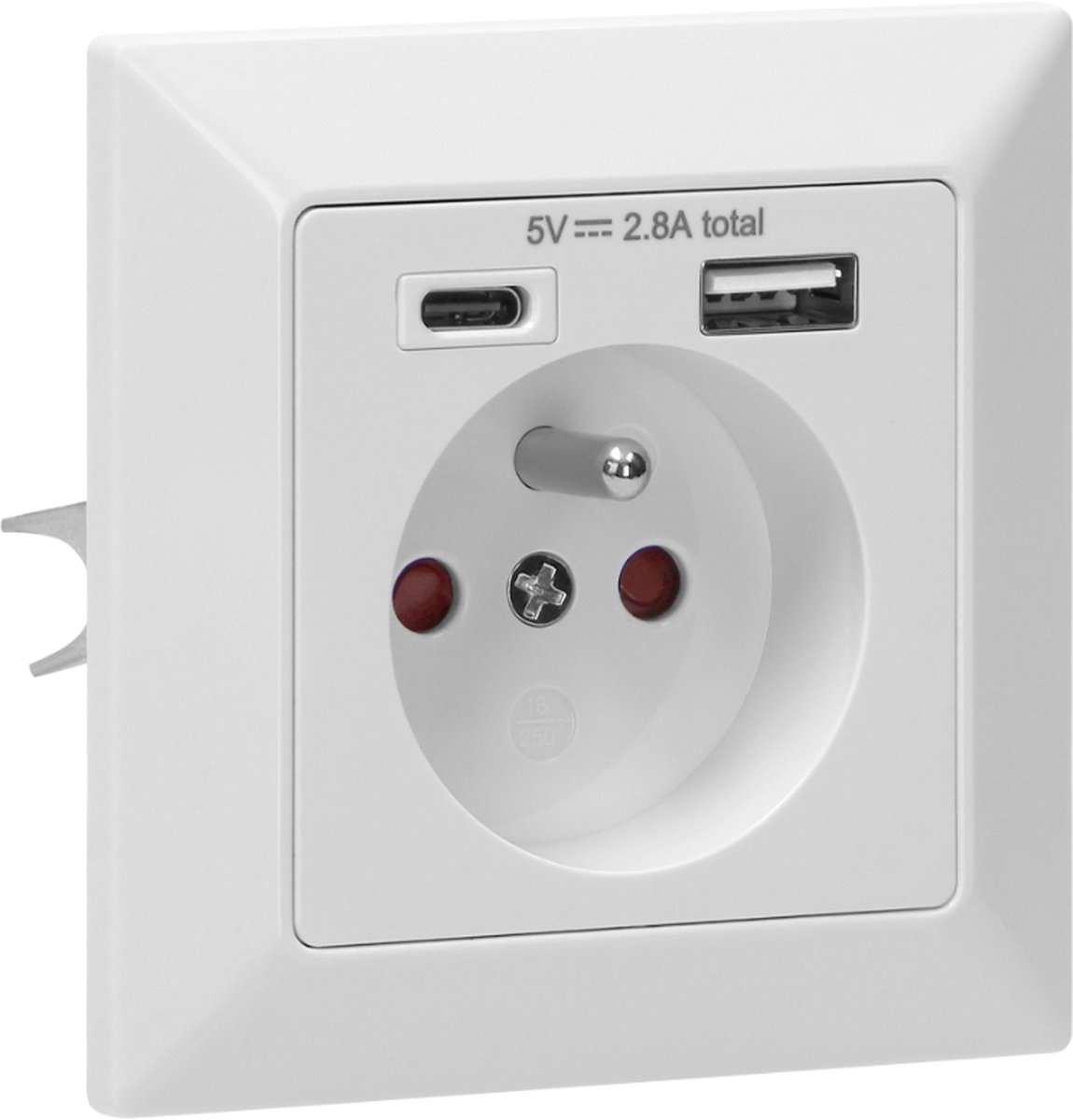 Inbouwstopcontact - USB + USB-C poort - Inbouw | bol.com