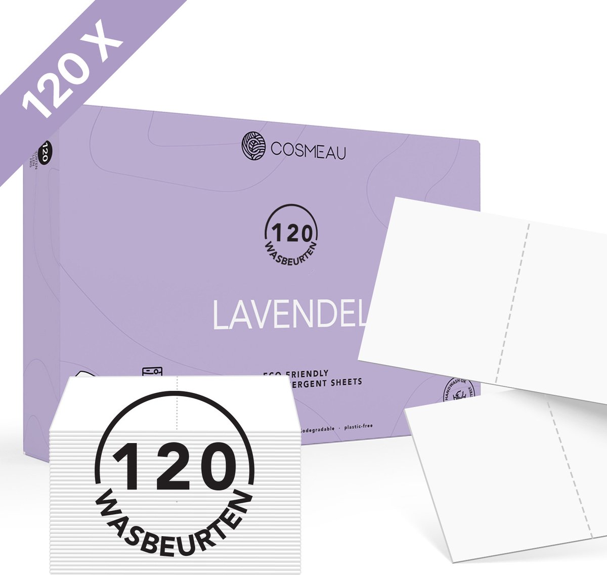 Cosmeau Wasstrips 120 Wasbeurten Lavendel Wasmiddel Wasvellen ...
