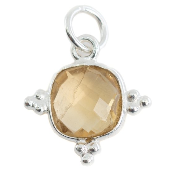 Edelsteen Hanger Citrien Vierkant – Zilver – 8 mm | bol.com