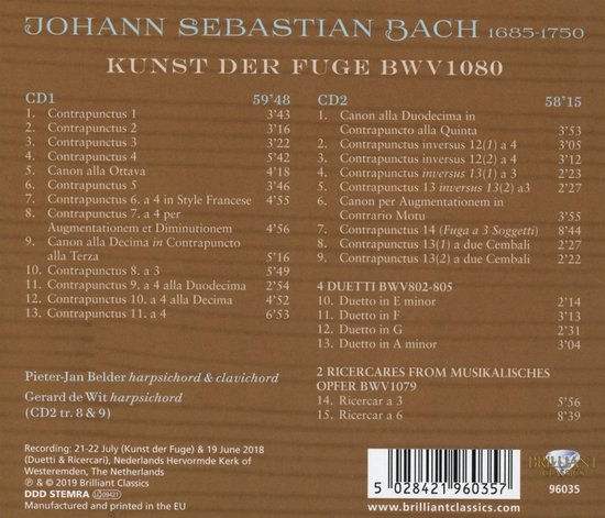 Pieter-Jan Belder - J.S. Bach: Kunst Der Fuge (CD), Pieter-Jan Belder | CD (album) |... | bol
