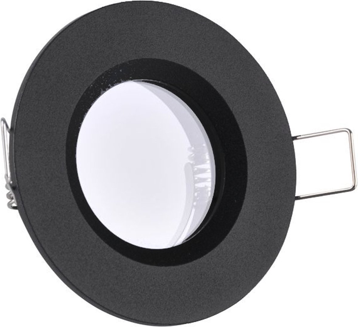 Inbouw spot GU10 - Staal - Rond armatuur - IP44 - Mat zwart ...