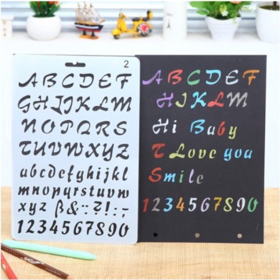 Lettersjablonen - Sjabloon met letters - Alfabet - ABC - Cijfers ...