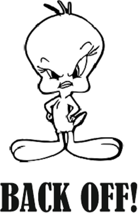 autosticker boze tweety back off! | bol