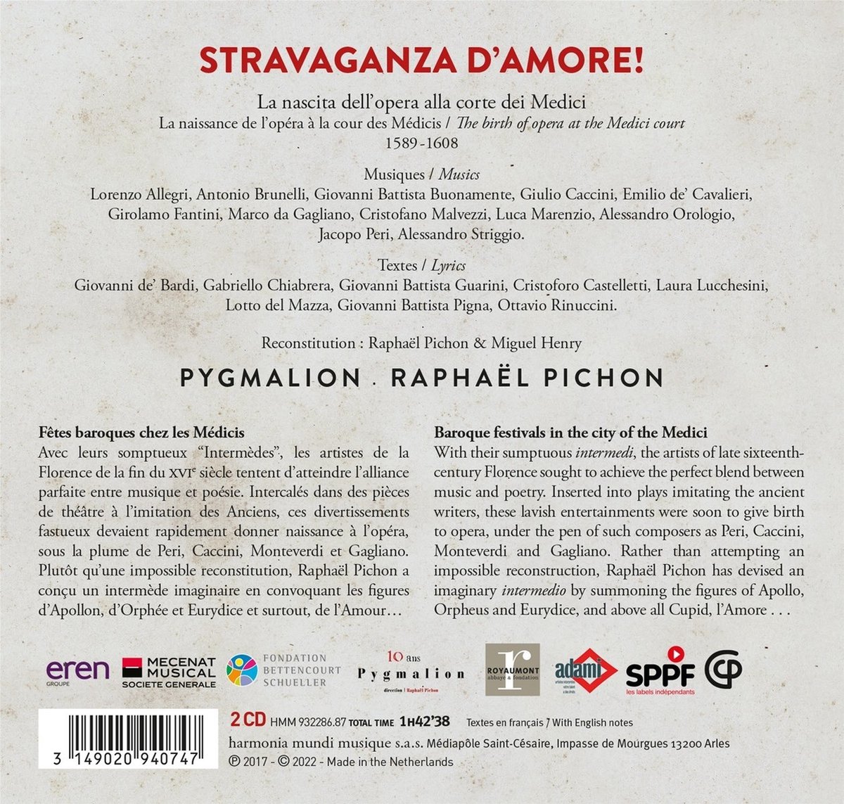 Pygmalion, Raphael Pichon - Stravaganza Damore! (CD), Pygmalion, Raphael Pichon | CD... | bol.com