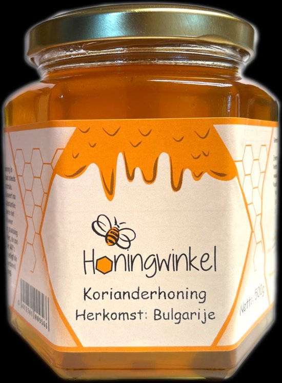 Korianderhoning - 350g - Honingwinkel - Vloeibare Honing in een ...