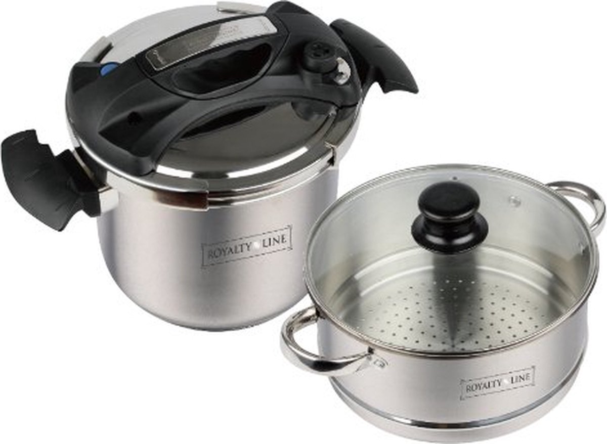 Royalty line Snelkookpan - Inductie - Breed + Couscous Stomer - 10 Liter - RVS | bol