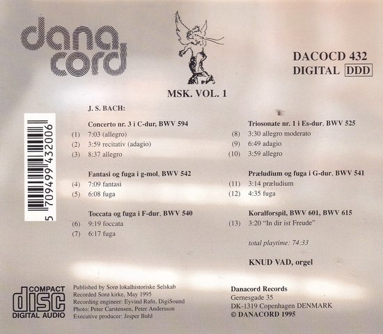 Knud Vad speelt werken van Bach op het orgel van de Sorokerk, Knud Vad ...