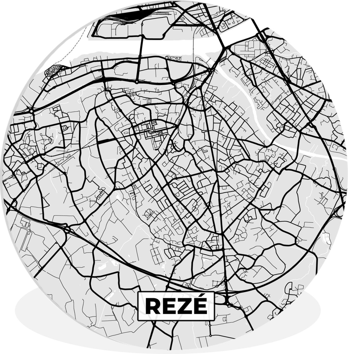 Wall Circle - Wall Circle Inside - France - Rezé - City Map - Map - Map ...