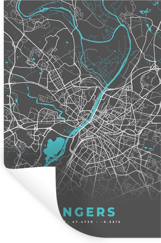 Stickers muraux - Angers - France - Carte - Carte - Plan de ville ...