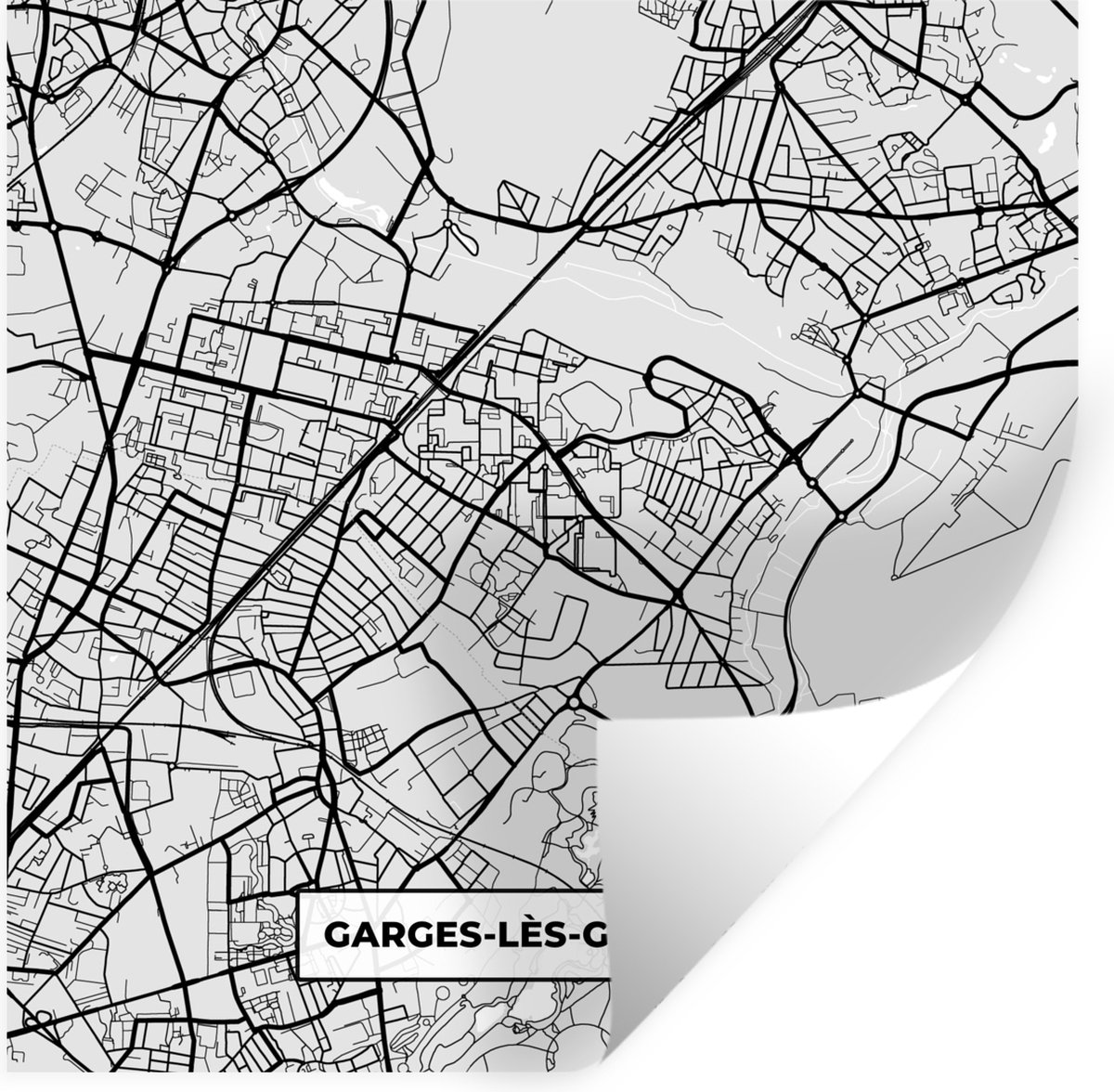 Stickers muraux - Garges-lès-Gonesse - France - Carte - Plan - Plan de ...