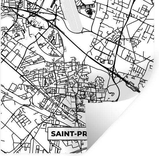 Muurstickers - Sticker Folie - Stadskaart - Saint-Priest - Plattegrond ...