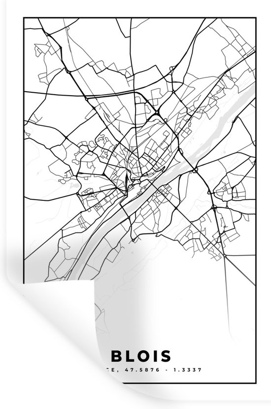 Stickers muraux - Carte - Plan de ville - France - Blois - Carte ...