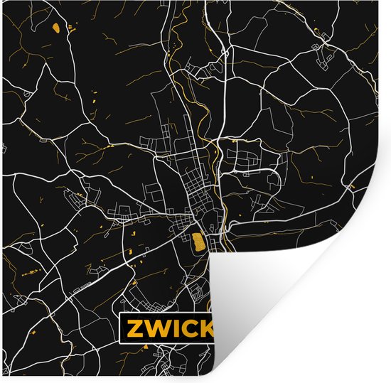 Muurstickers - Sticker Folie - Zwickau - Stadskaart - Plattegrond ...