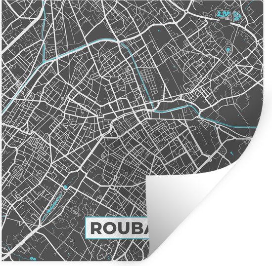Stickers muraux - Roubaix - France - Carte - Carte - Plan de ville ...
